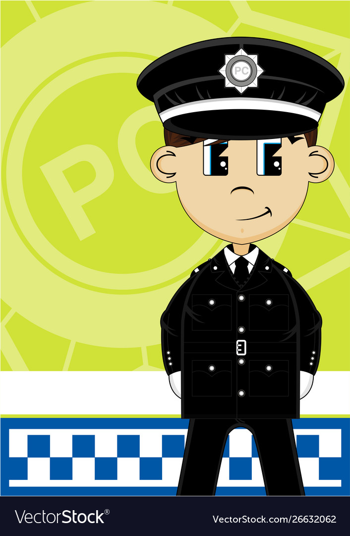 Cartoon British Policeman Royalty Free Vector Image