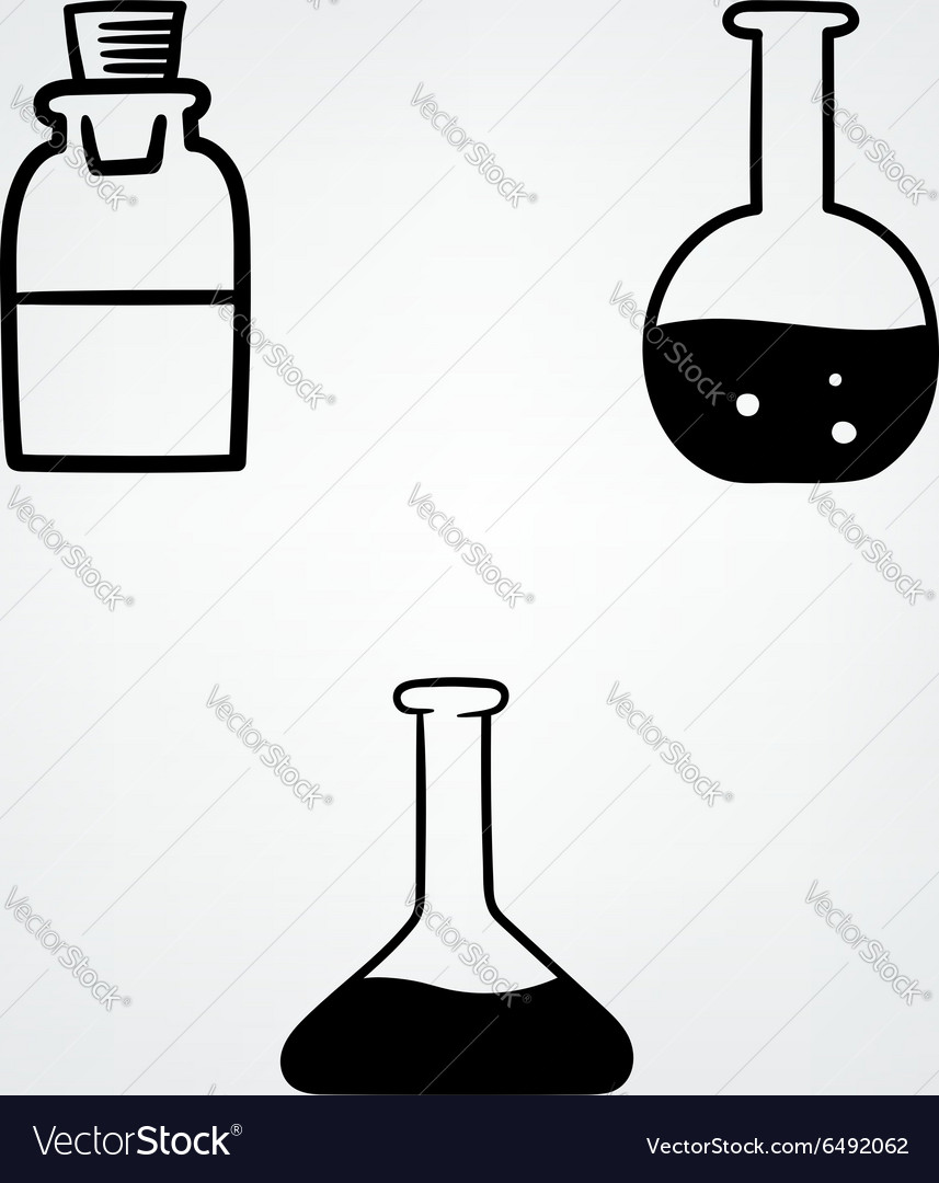 Chemistry bottles Royalty Free Vector Image - VectorStock Chemistry bottles Royalty Free Vector Image - VectorStock