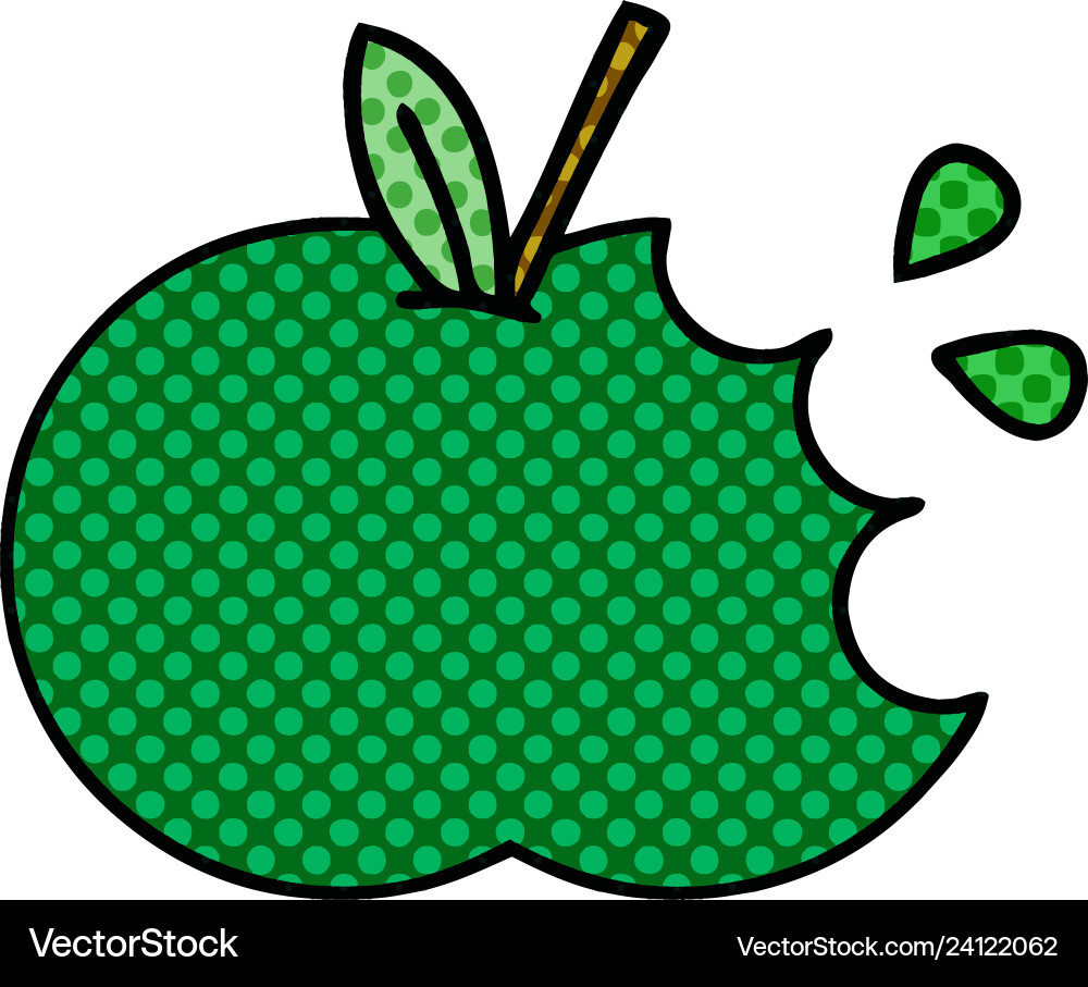 Comic book style cartoon juicy apple Royalty Free Vector