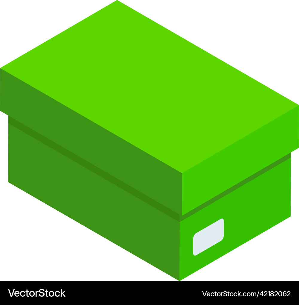 Green rectangle cardboard box with lid shopping Vector Image
