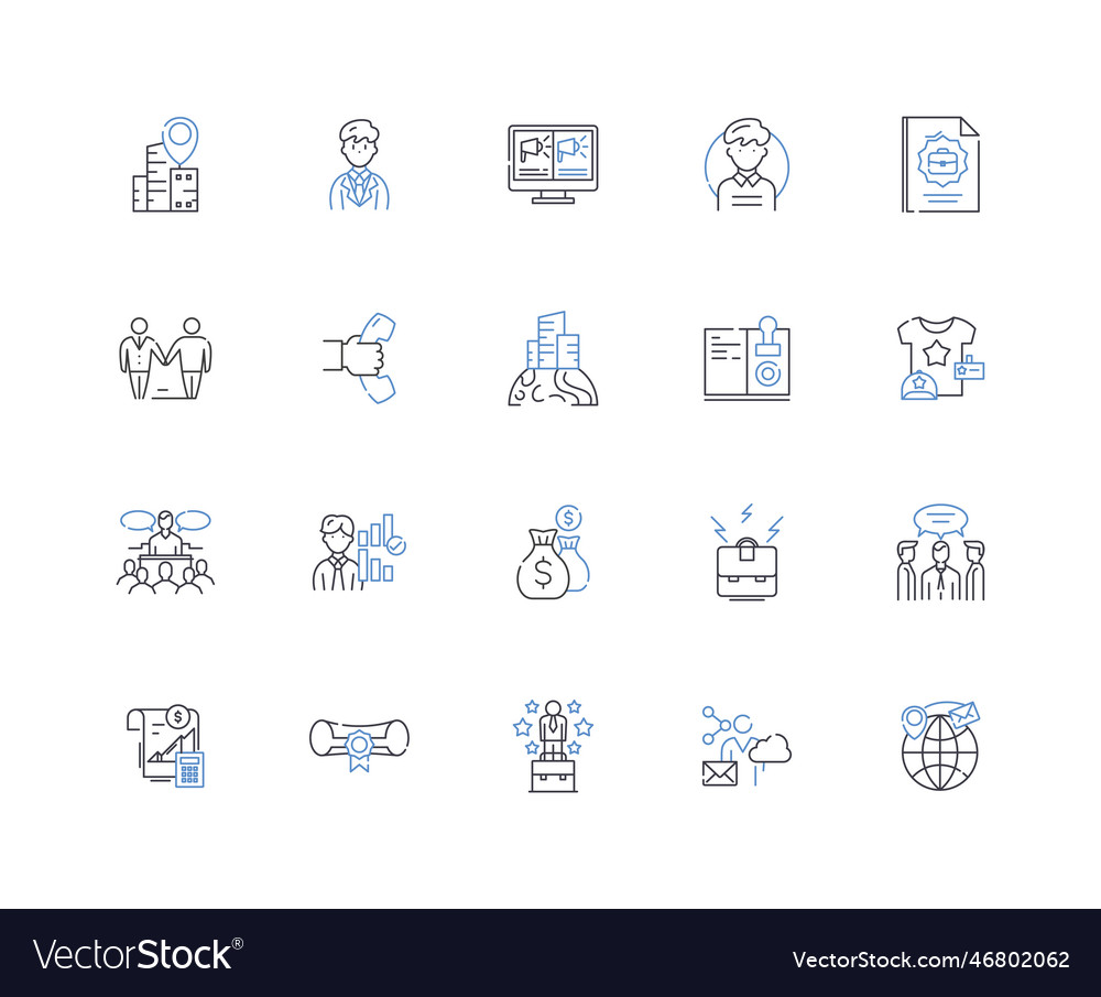 It solutions line icons collection integration Vector Image