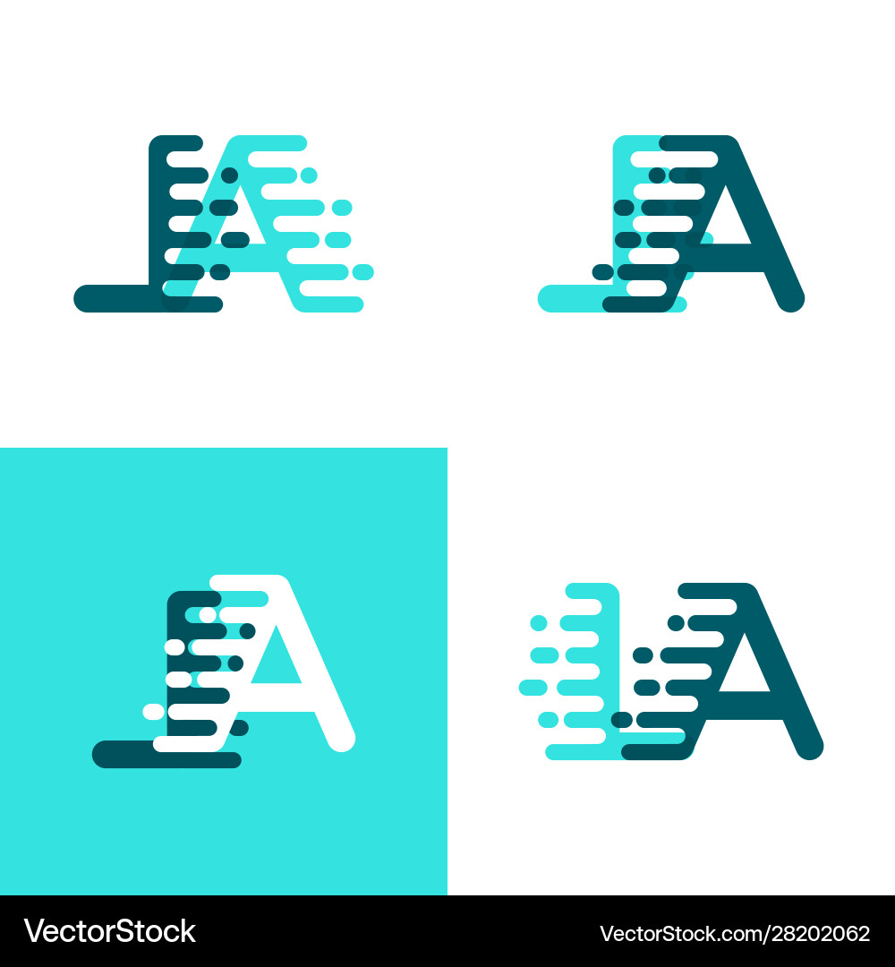 La letters logo with accent speed in light green Vector Image