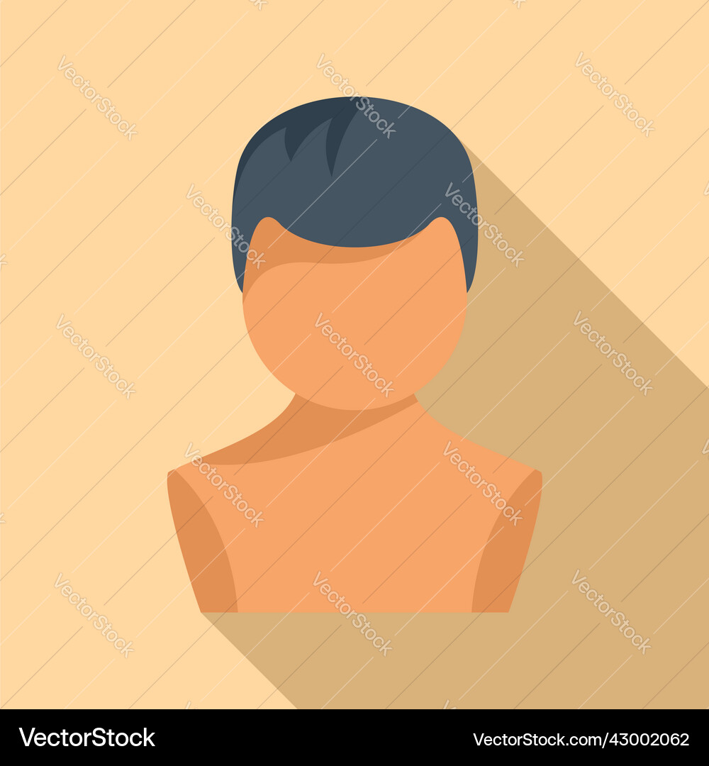 Man wig icon flat style hair Royalty Free Vector Image