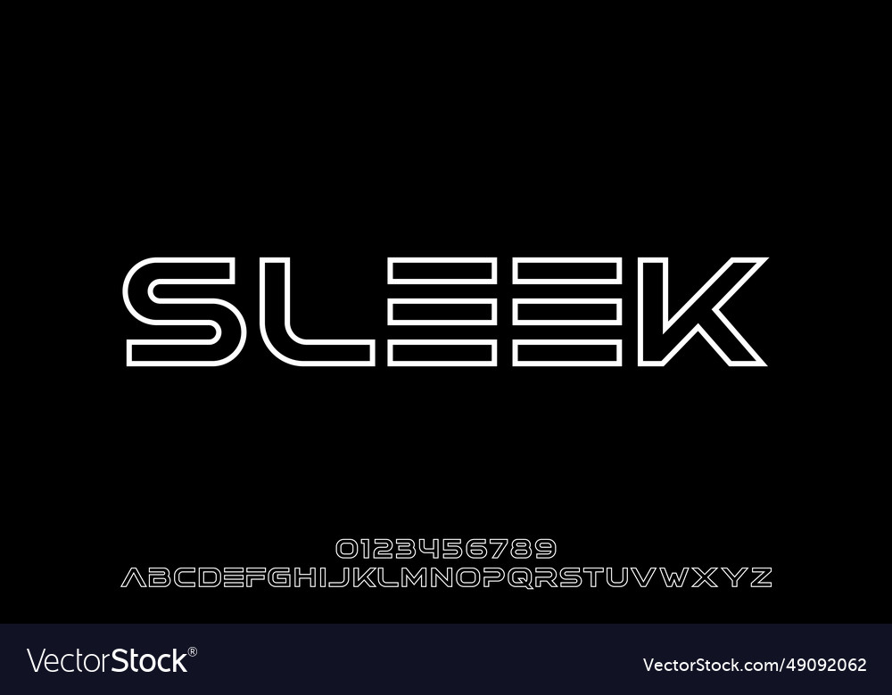 Modern Sleek Linear Alphabet Display Font Vector Image
