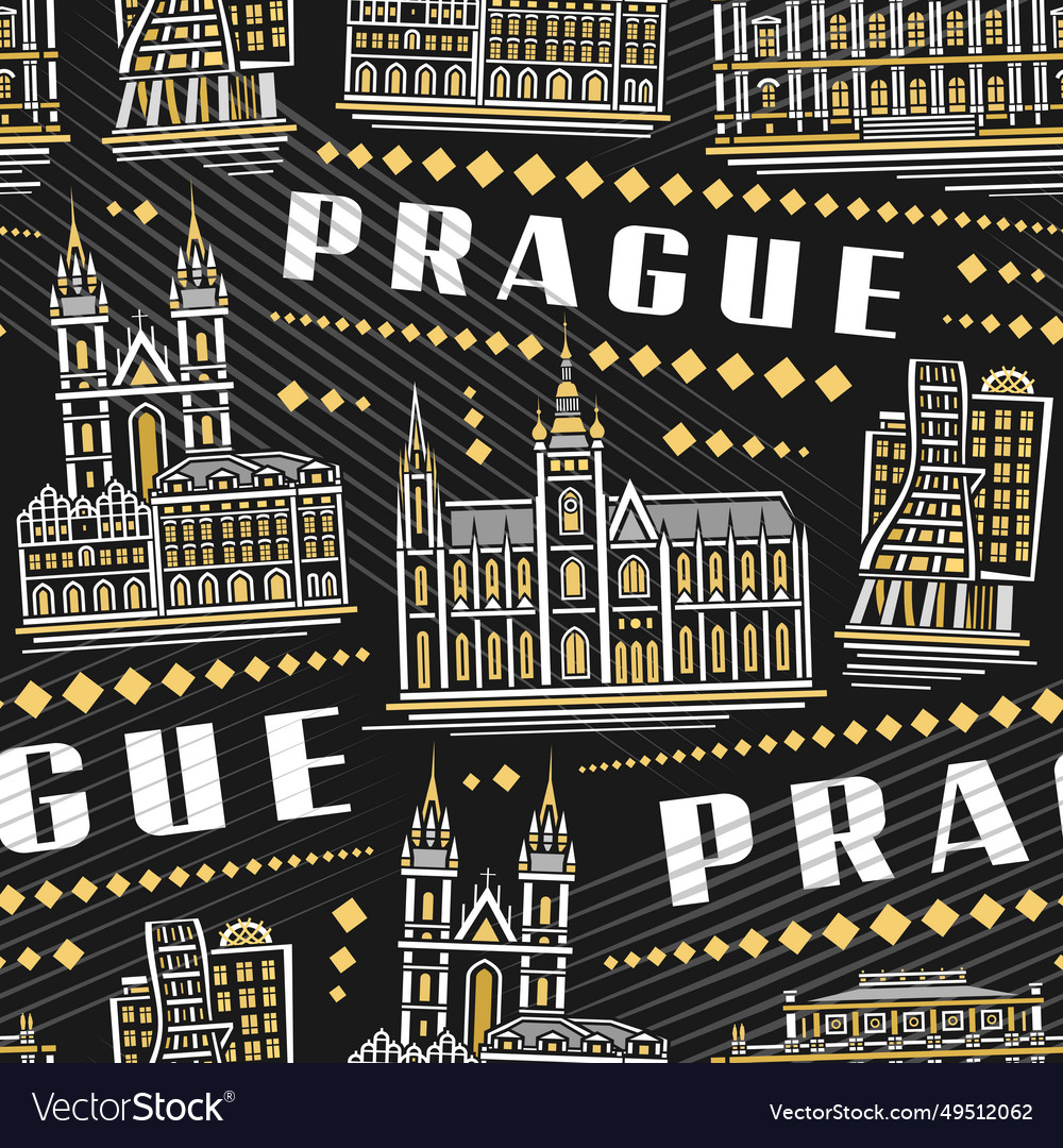 Prague seamless pattern Royalty Free Vector Image