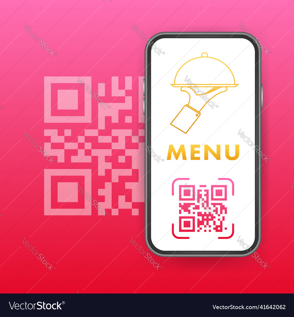 Scan for menu and order qr code icon Royalty Free Vector