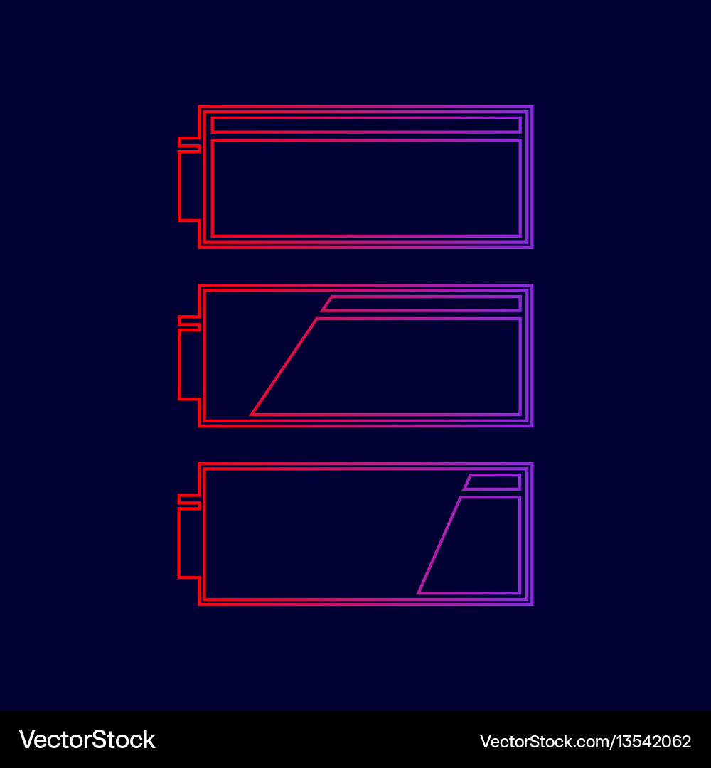 Set of battery charge level indicators Royalty Free Vector