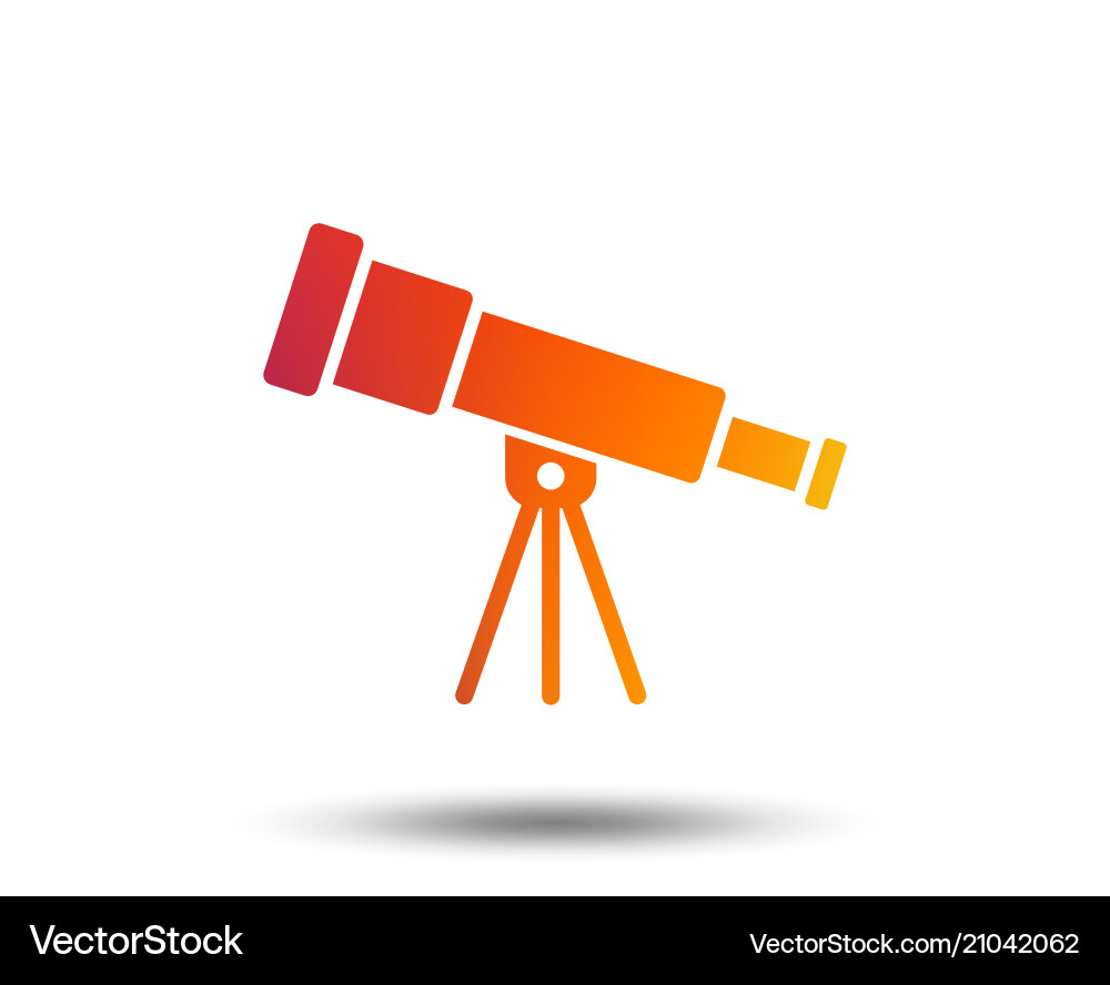 Telescope icon spyglass tool symbol Royalty Free Vector