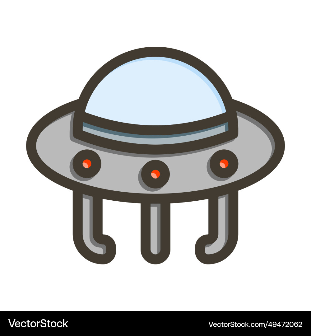 Ufo thick line filled colors icon for personal Vector Image