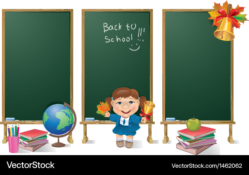 Vertical banners school board and girl Royalty Free Vector