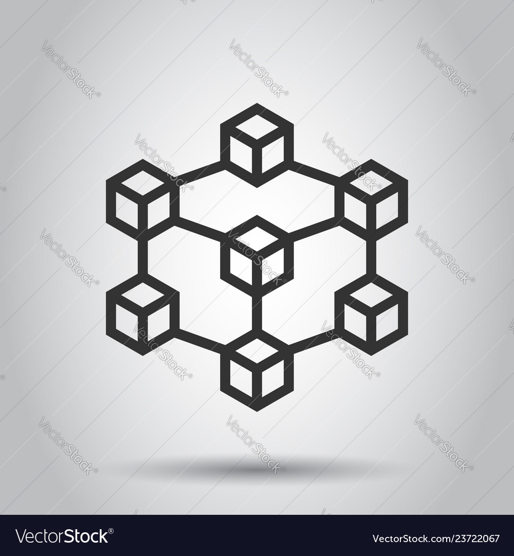 Blockchain technology icon in flat style Vector Image