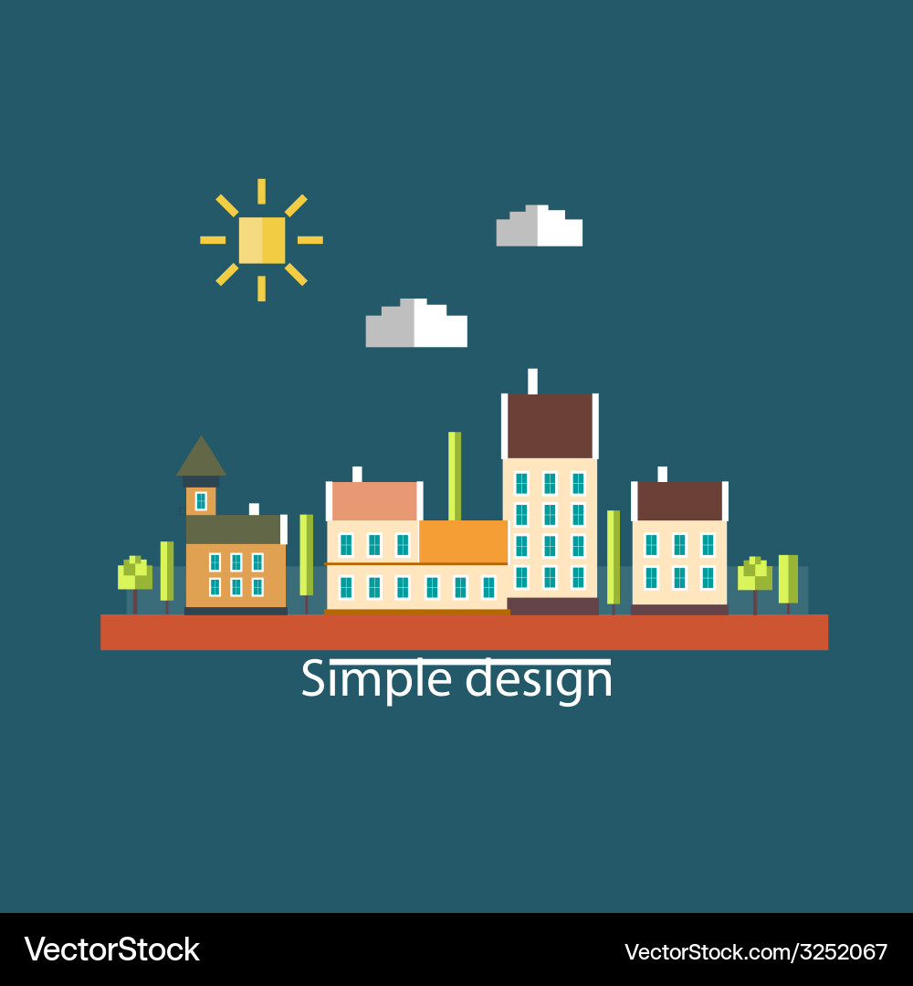 Color flat contours urban landscape Royalty Free Vector