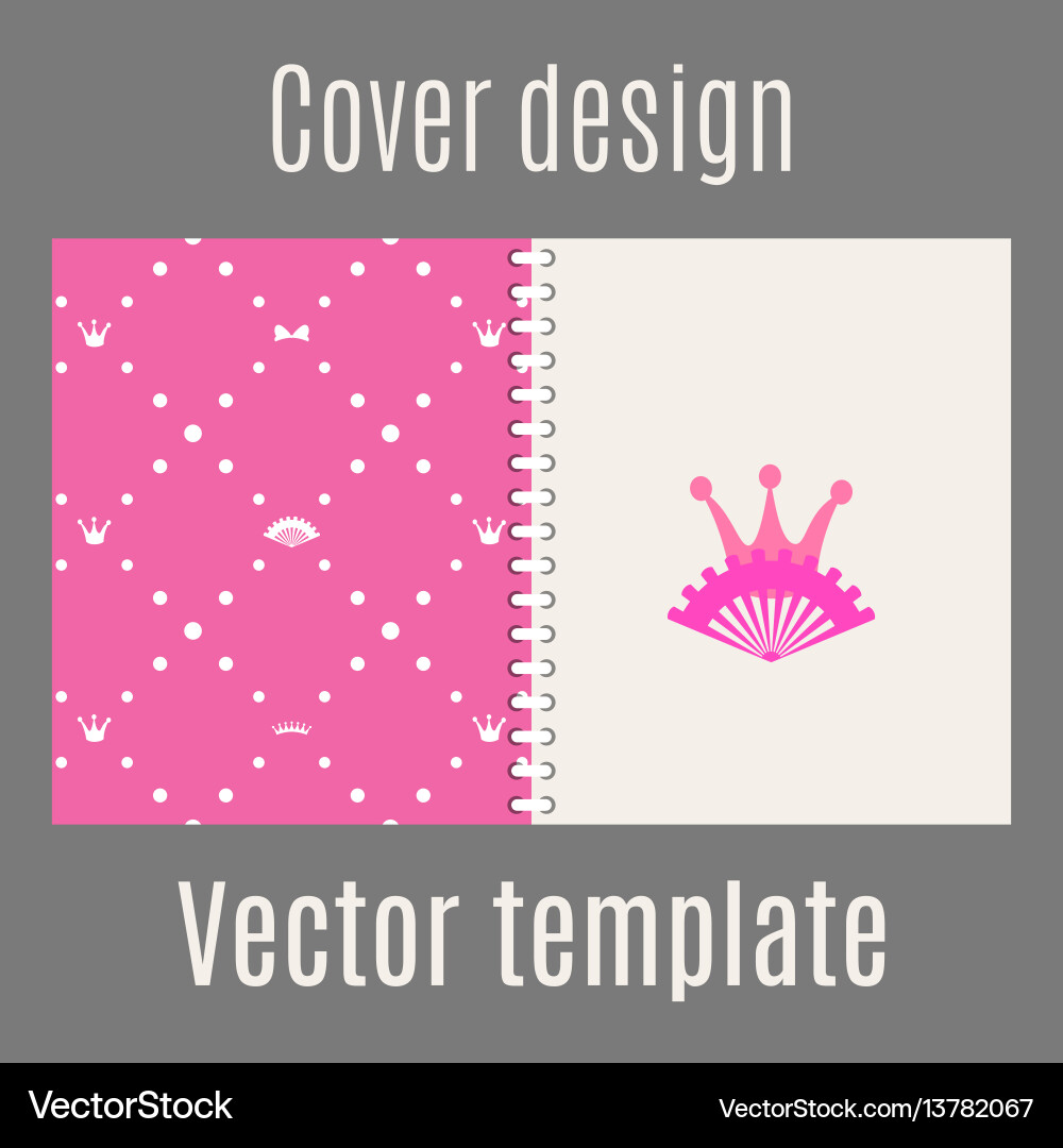 Cover design with pink princess pattern Royalty Free Vector
