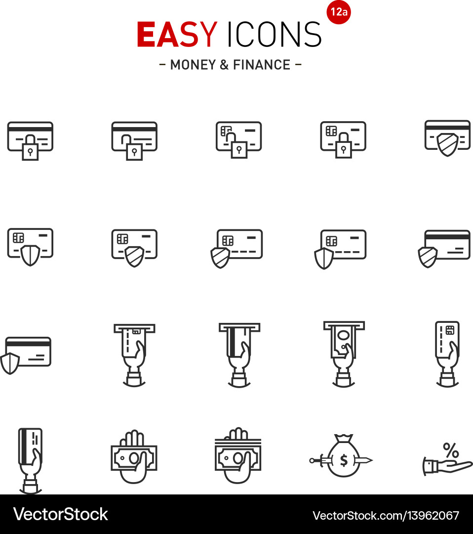 Easy icons 12a money Royalty Free Vector Image