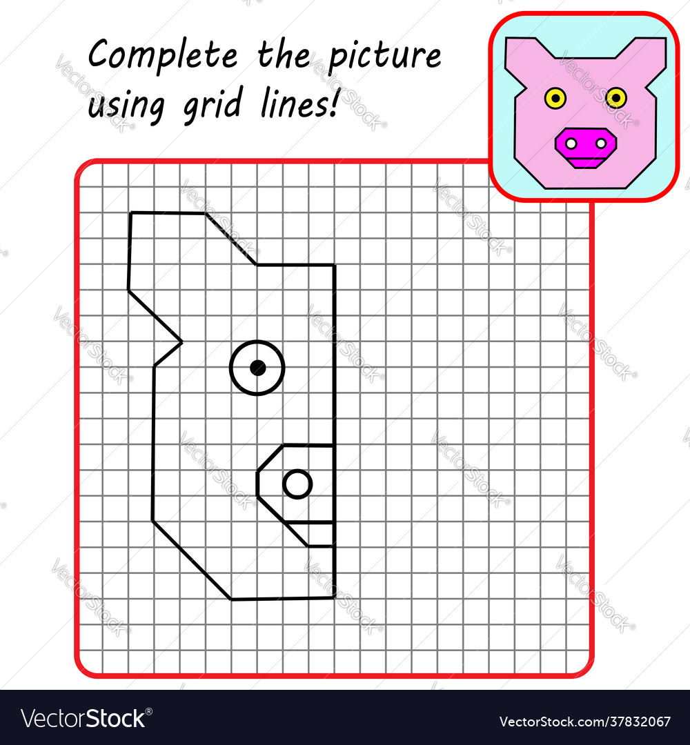 Educational game for kids simple exercise pig Vector Image