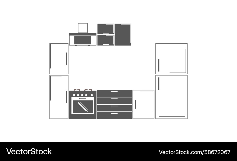 Furniture kitchen room minimalist logo Royalty Free Vector