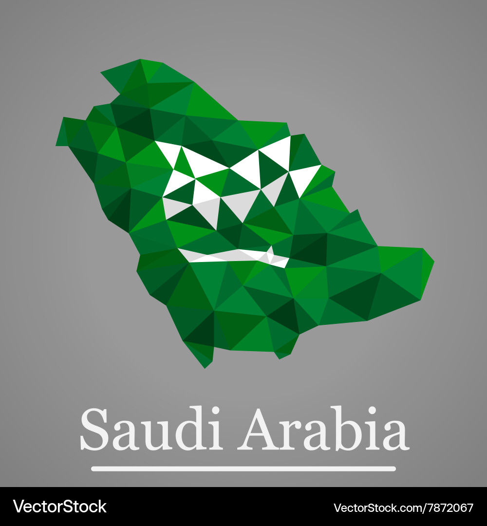 Geometric map of saudi arabia Royalty Free Vector Image