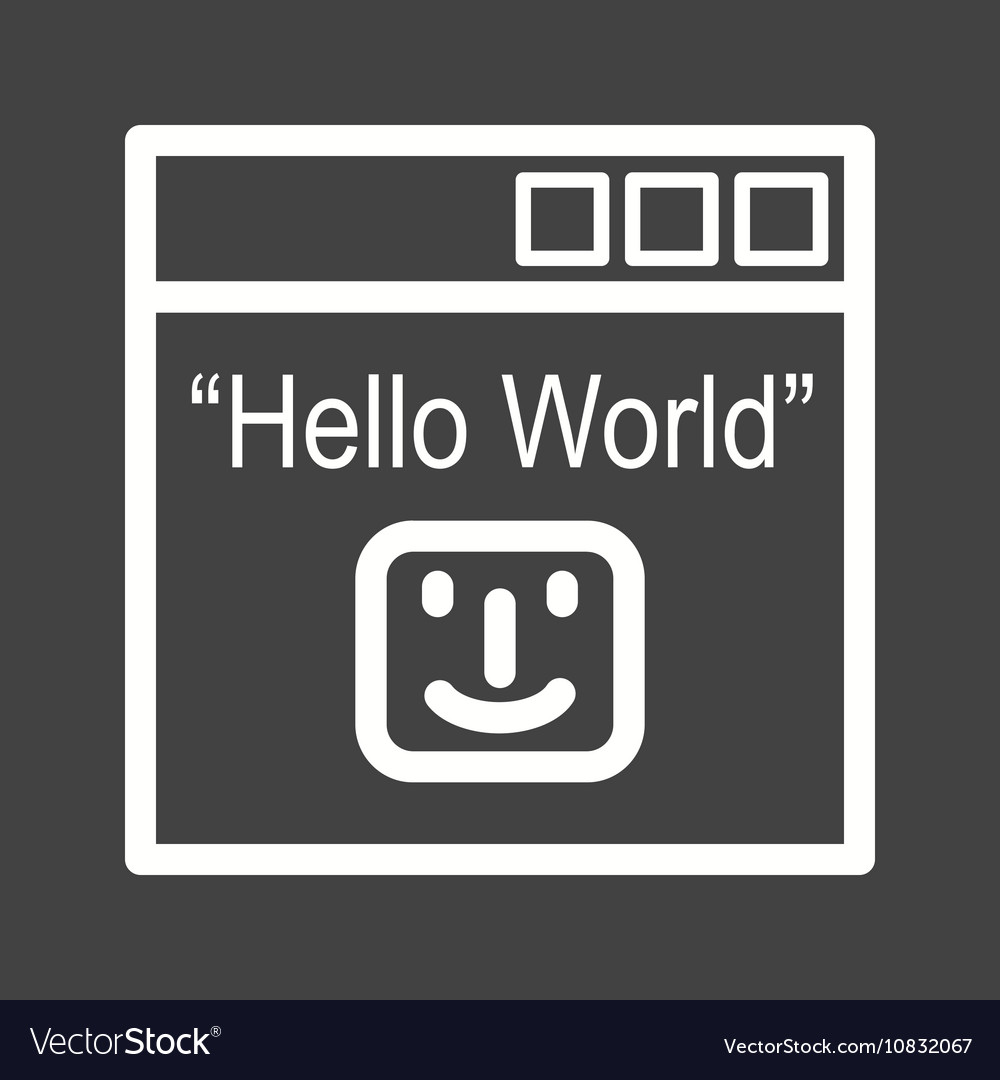 Hello world program Royalty Free Vector Image - VectorStock