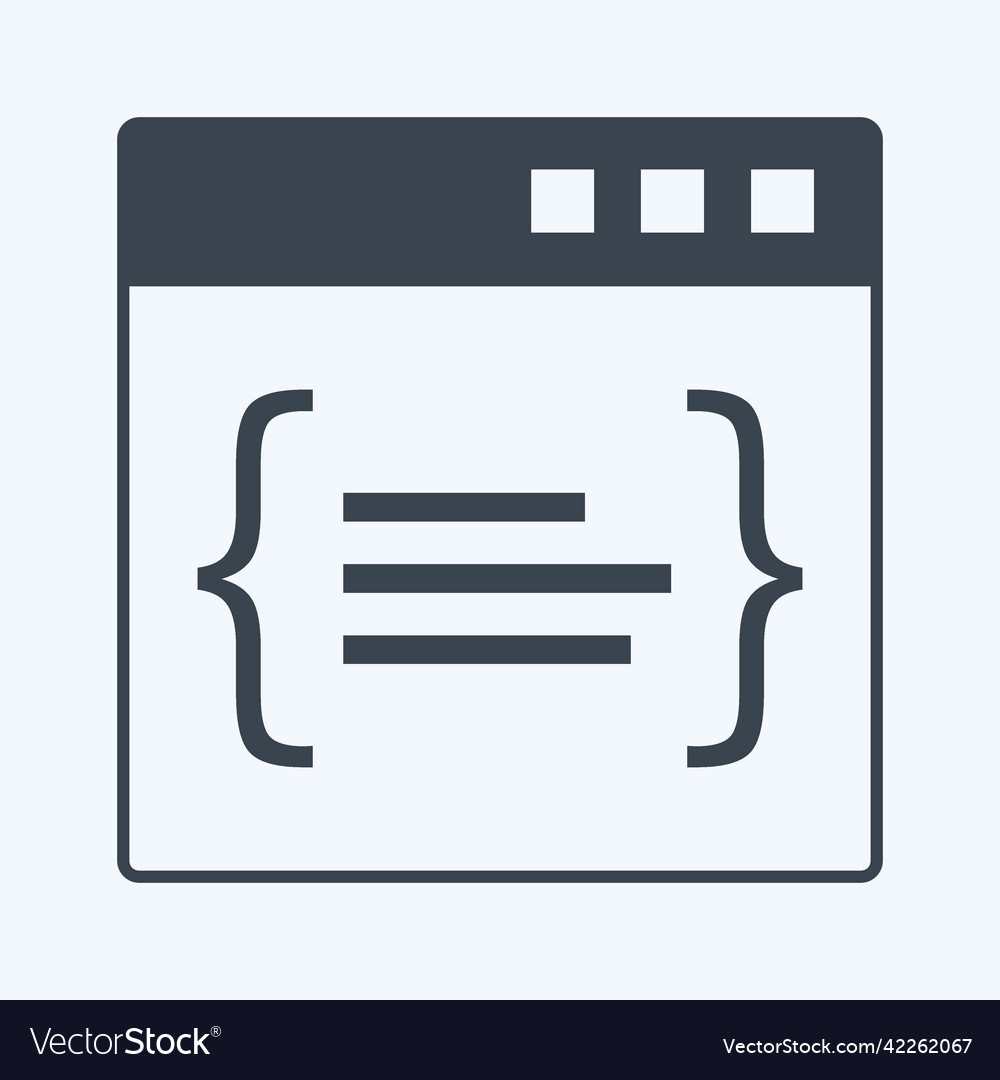 Icon code suitable for programming symbol glyph Vector Image