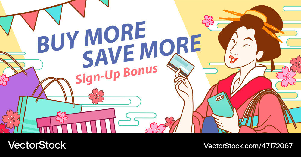 Japan discount banner template Royalty Free Vector Image