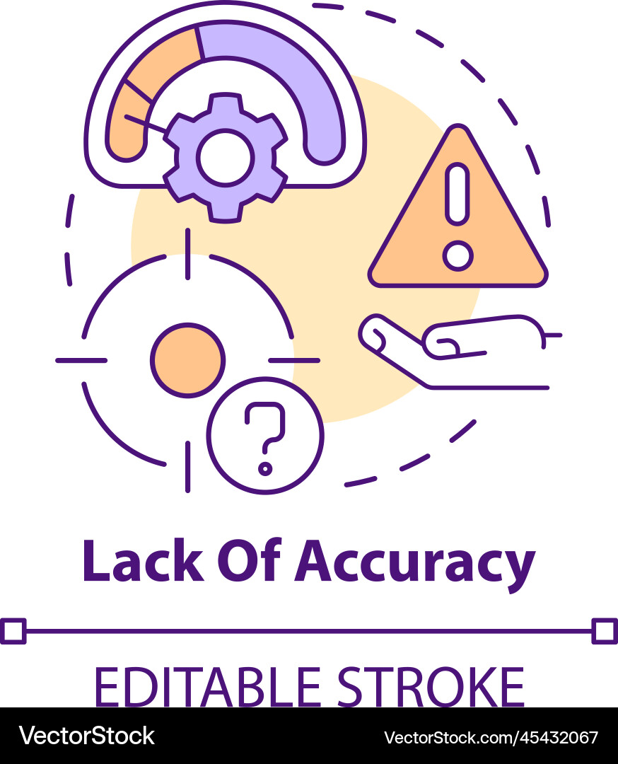 Lack of accuracy concept icon Royalty Free Vector Image