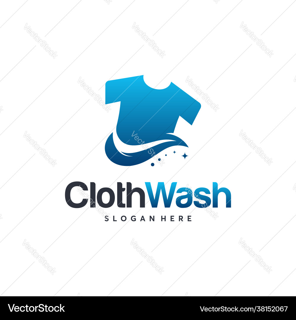 Laundry logo designs cloth wash logo designs Vector Image