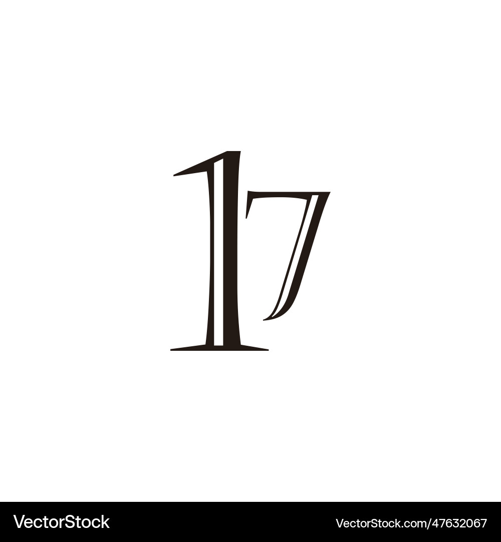 Number 17 iron geometric symbol simple logo Vector Image