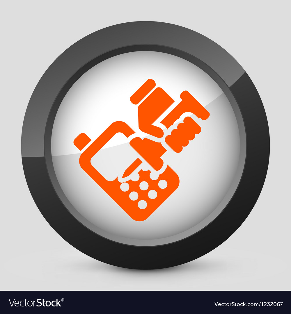 Orange and gray elegant glossy icon Royalty Free Vector