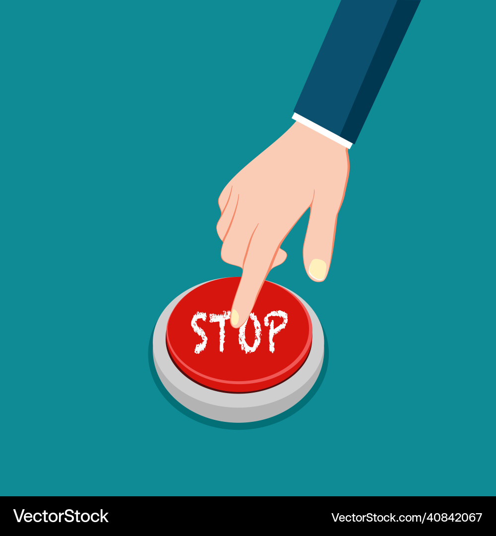 Press the red stop button the idea of ordering Vector Image