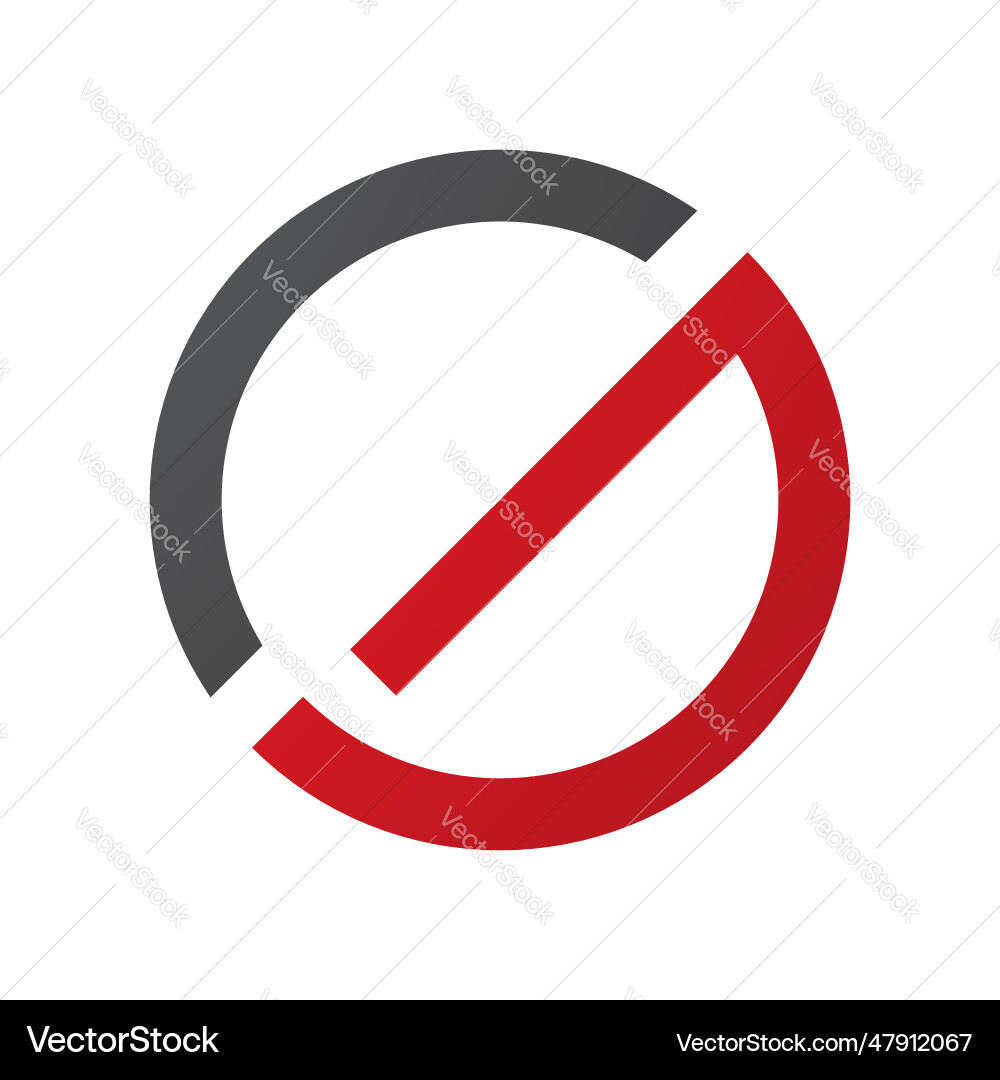Red and black thin round letter g icon Royalty Free Vector