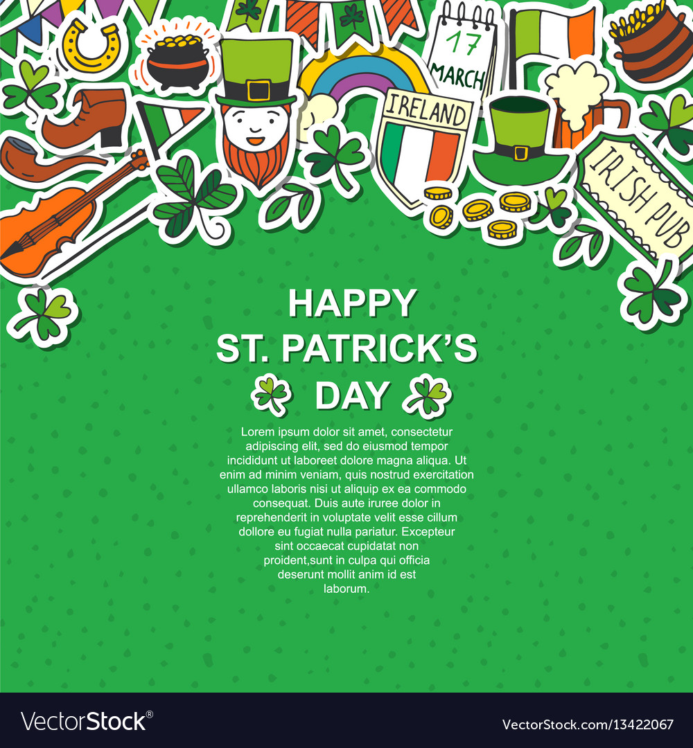 Saint patrick s day traditional symbols collection