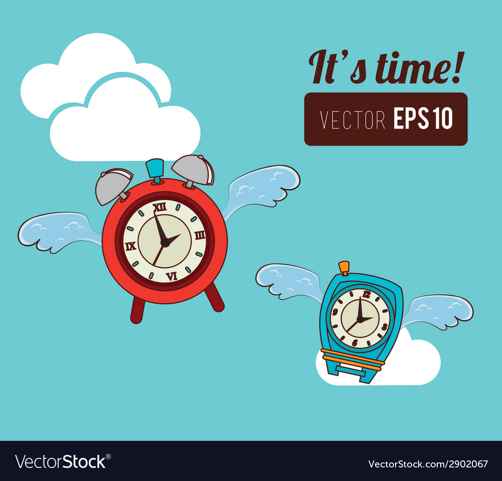 Time design over cloudscape background Royalty Free Vector