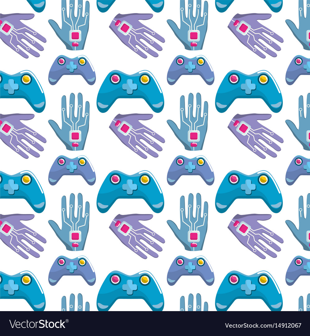 Virtual reality elements technology background Vector Image