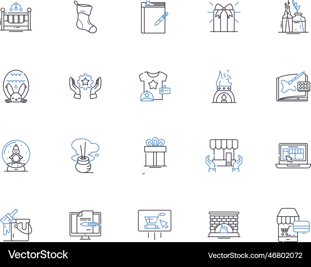 Bespoke venture line icons collection Royalty Free Vector