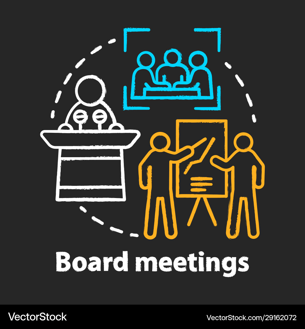 Board meetings chalk concept icon conference Vector Image