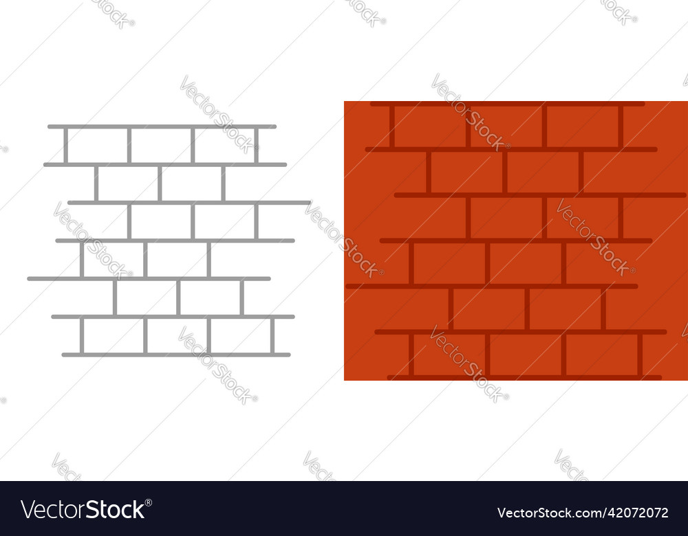 Brick wall line pattern element Royalty Free Vector Image