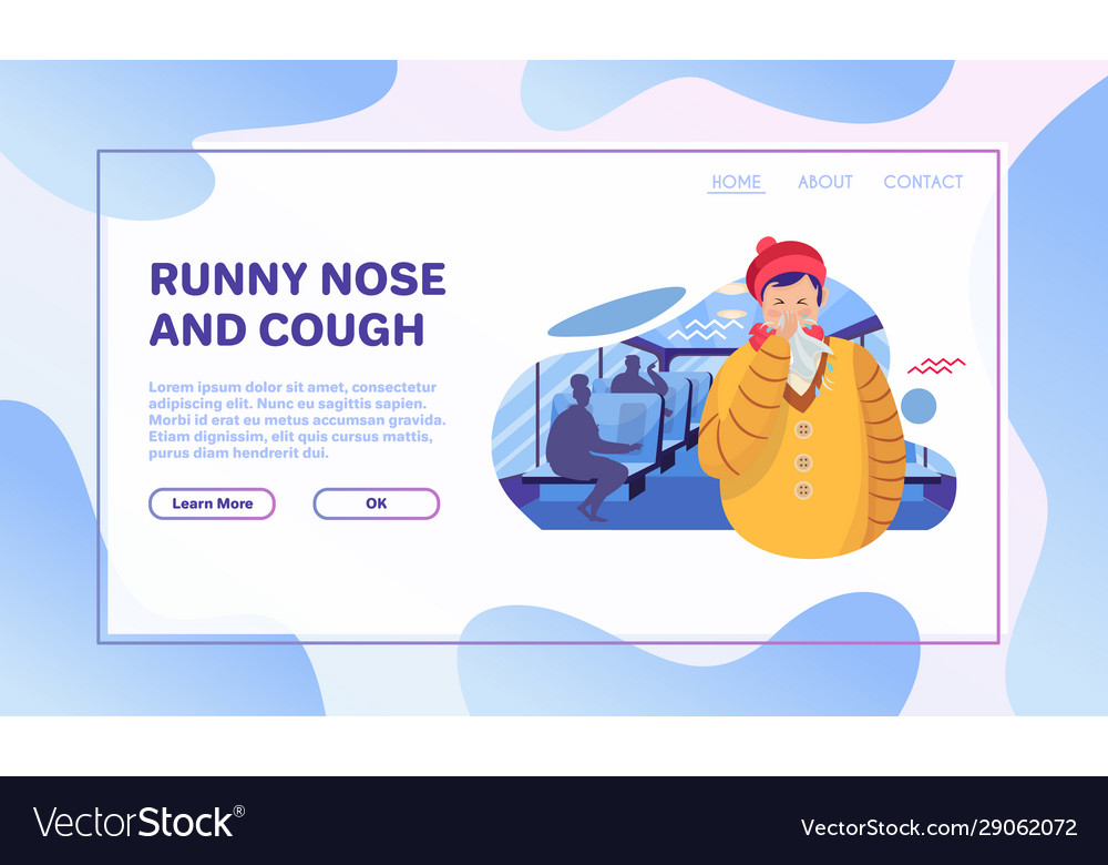 Common cold flat Royalty Free Vector Image - VectorStock