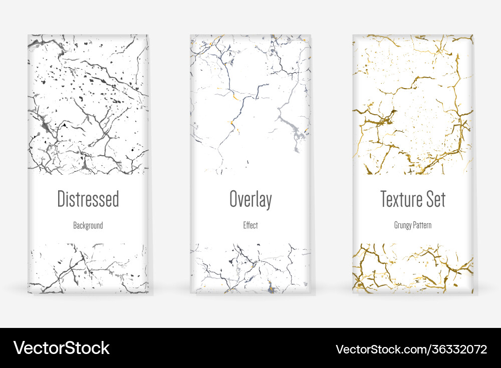 Distress grunge texture set scratched dirt print Vector Image