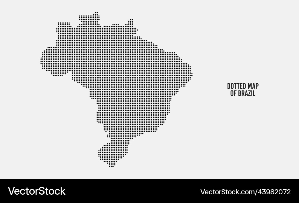 Dotted map of brazil with light grey background Vector Image
