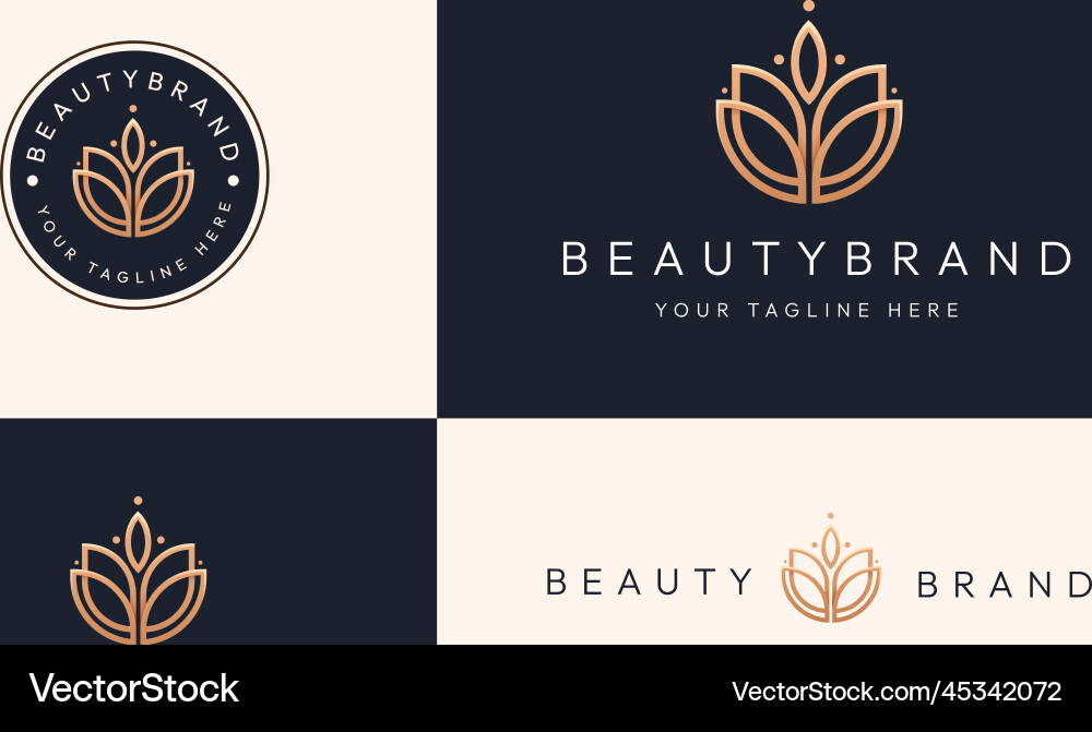 Elegant lotus logo design creative modern line Vector Image