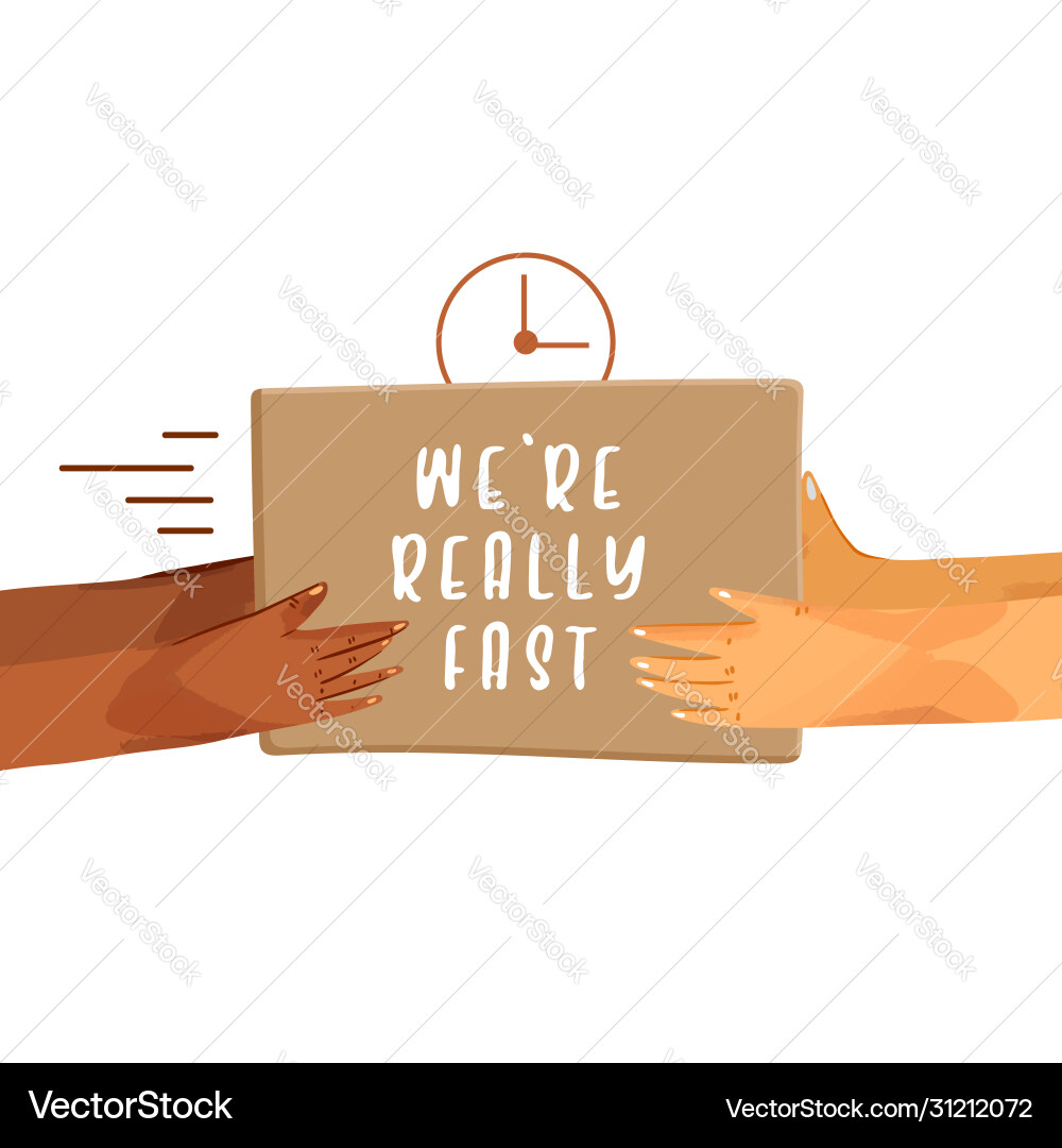 Fast delivery cartoon banner for delivery Vector Image
