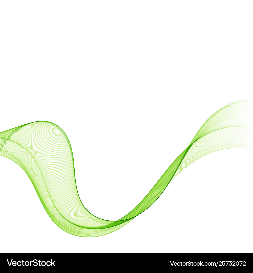 Green wave color flow waved lines for brochure Vector Image