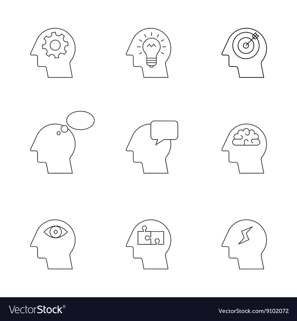 Human mind thinking process Royalty Free Vector Image