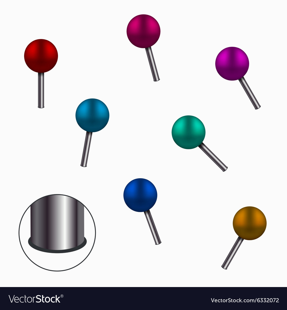Modern colorful pins set on white Royalty Free Vector Image