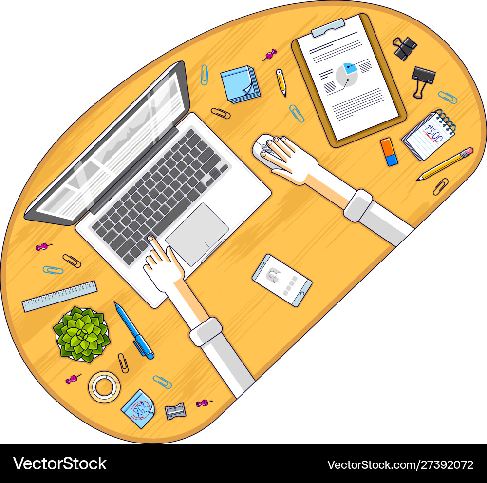 Office employee or entrepreneur work desk Vector Image