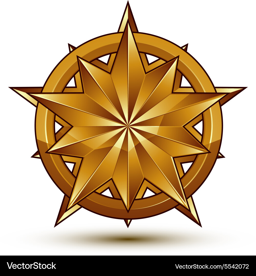Royal golden geometric symbol stylized star Vector Image