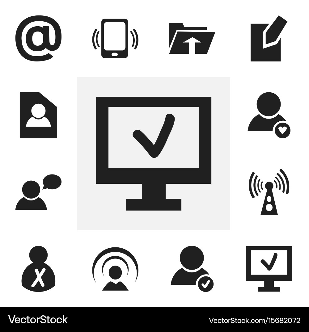Set of 12 editable web icons includes symbols Vector Image