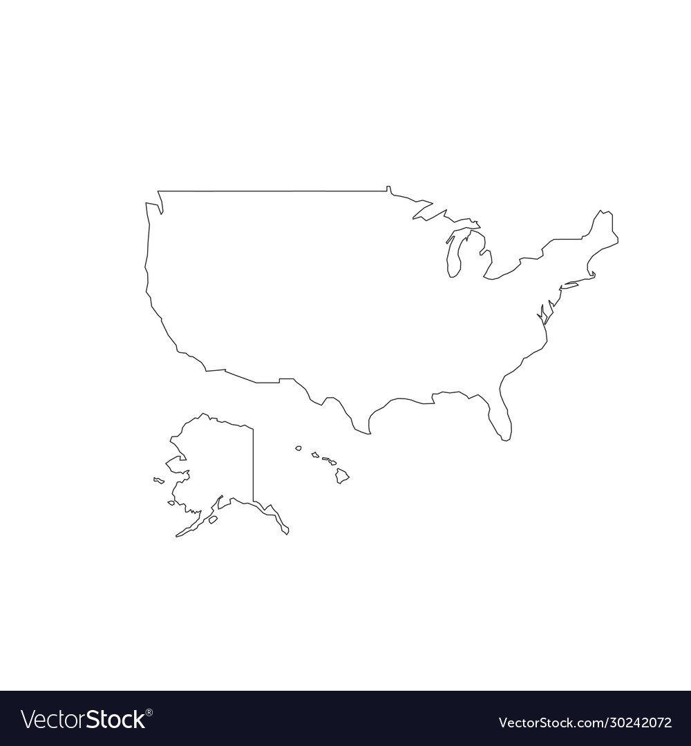Simple linear map usa stock isolated Royalty Free Vector