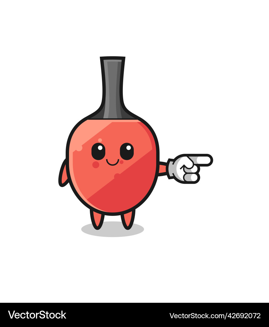 Table tennis racket mascot with pointing right Vector Image