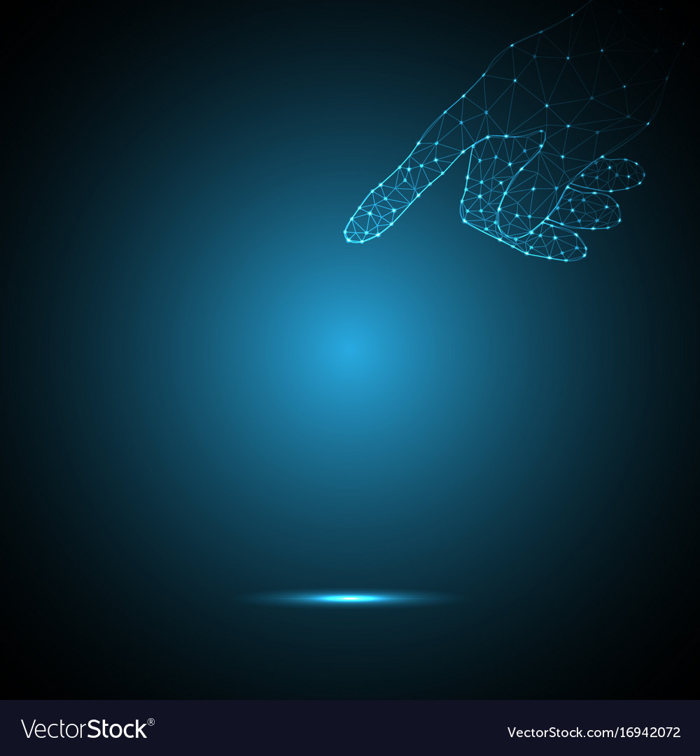 Technology future polygon point touch hand Vector Image